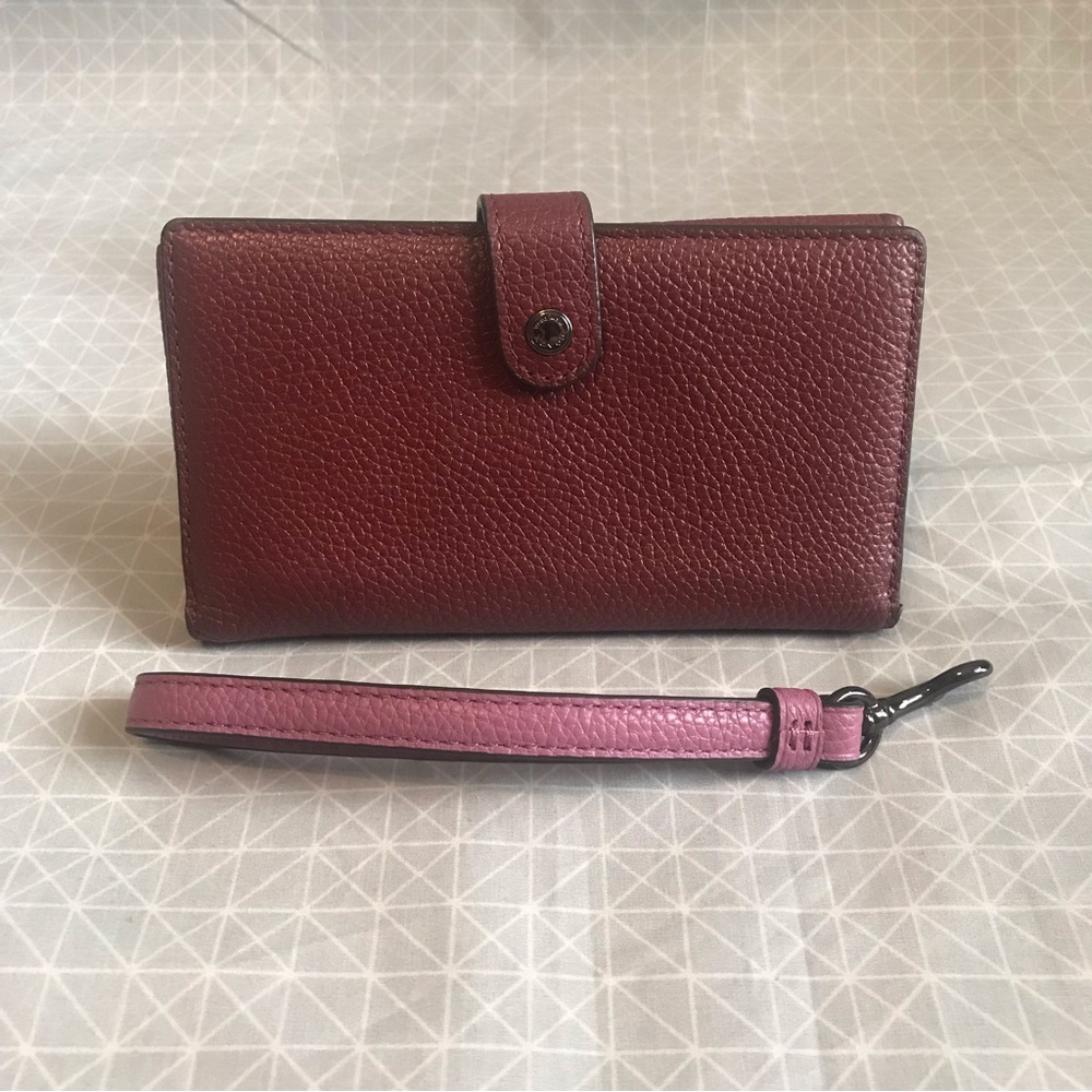 Coach Colorblock Pebbled Leather Small Wallet In Lila… - Gem